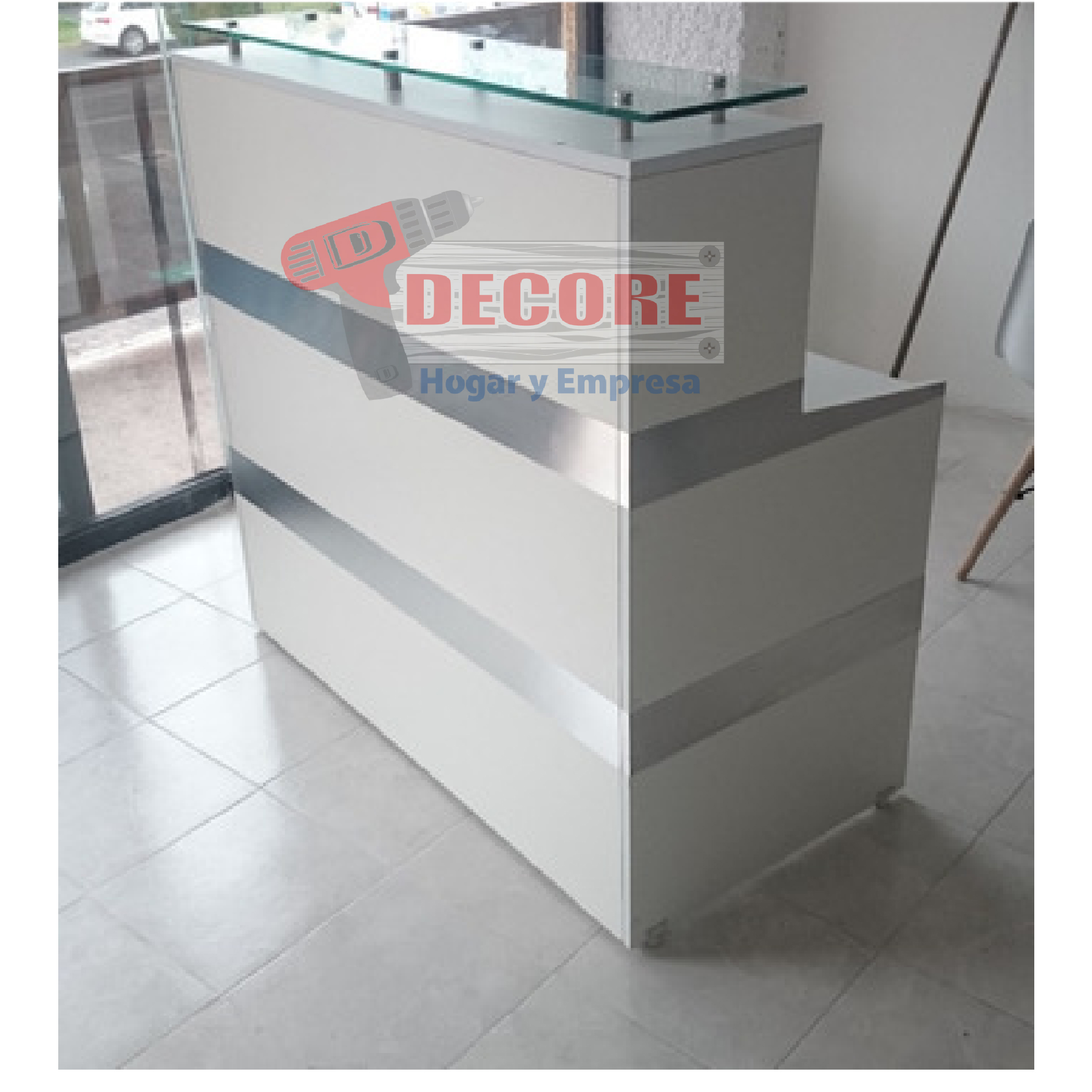 COUNTER DE ATENCIÓN-RECEPCIÓN-MUEBLES DE MELAMINA | Decore Hogar y Empresa